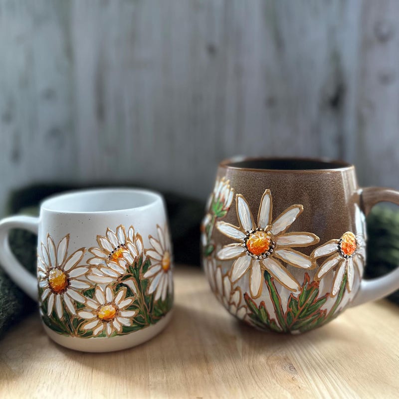 Ceramic Hand Painted Coffee Mug - Etsy