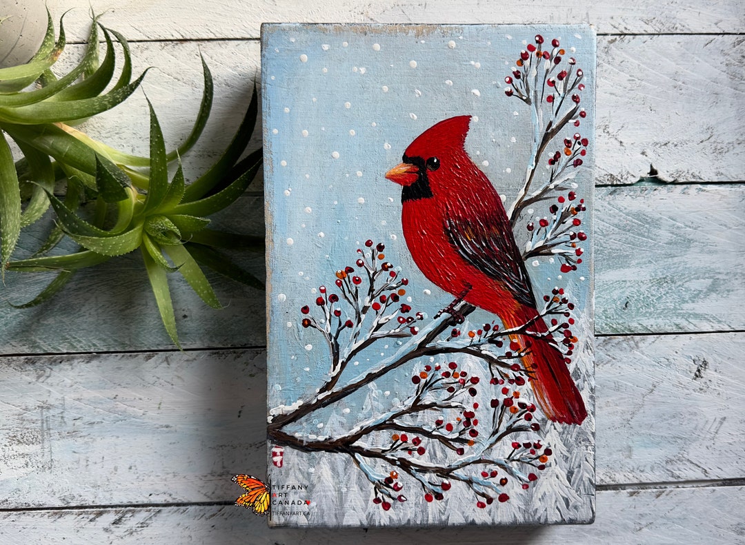 Cardinal Painting on Wood, Christmas Cardinal Gift, I Am With You ...