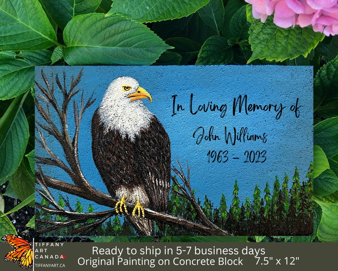 Bald Eagle Memorial Stone, Remembrance Stone, Memorial Garden Stone, in ...