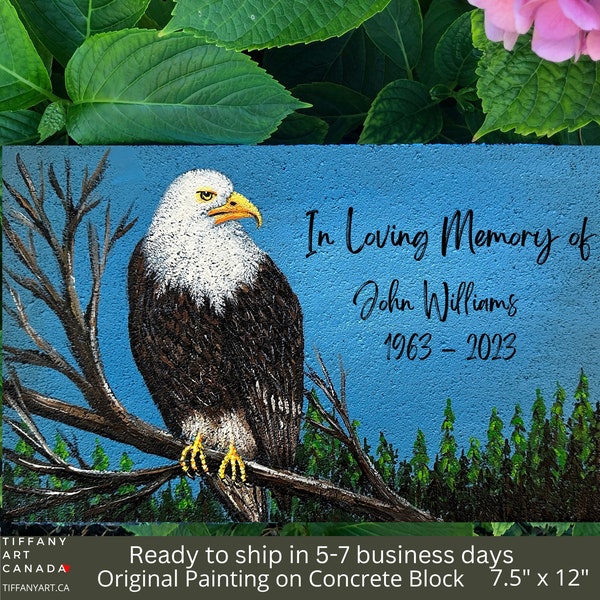 Memorial Stone for Garden With Eagle - Etsy