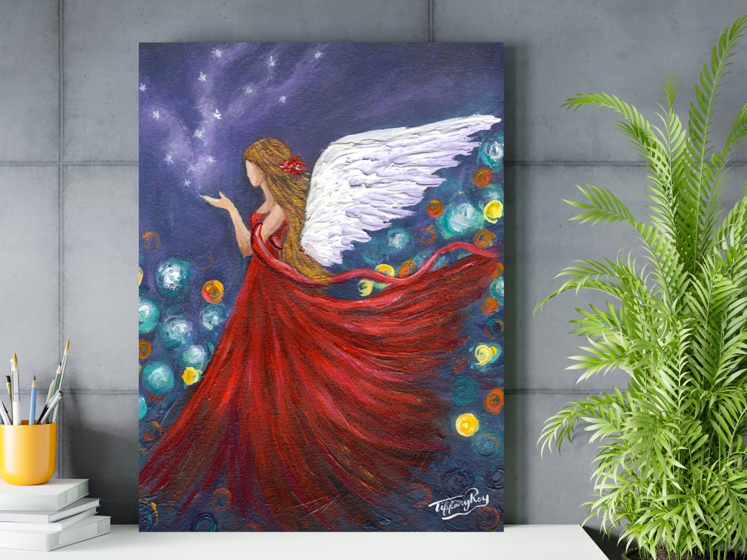 Original Angel Painting on Canvas: Abstract Angel Wings Art - Etsy
