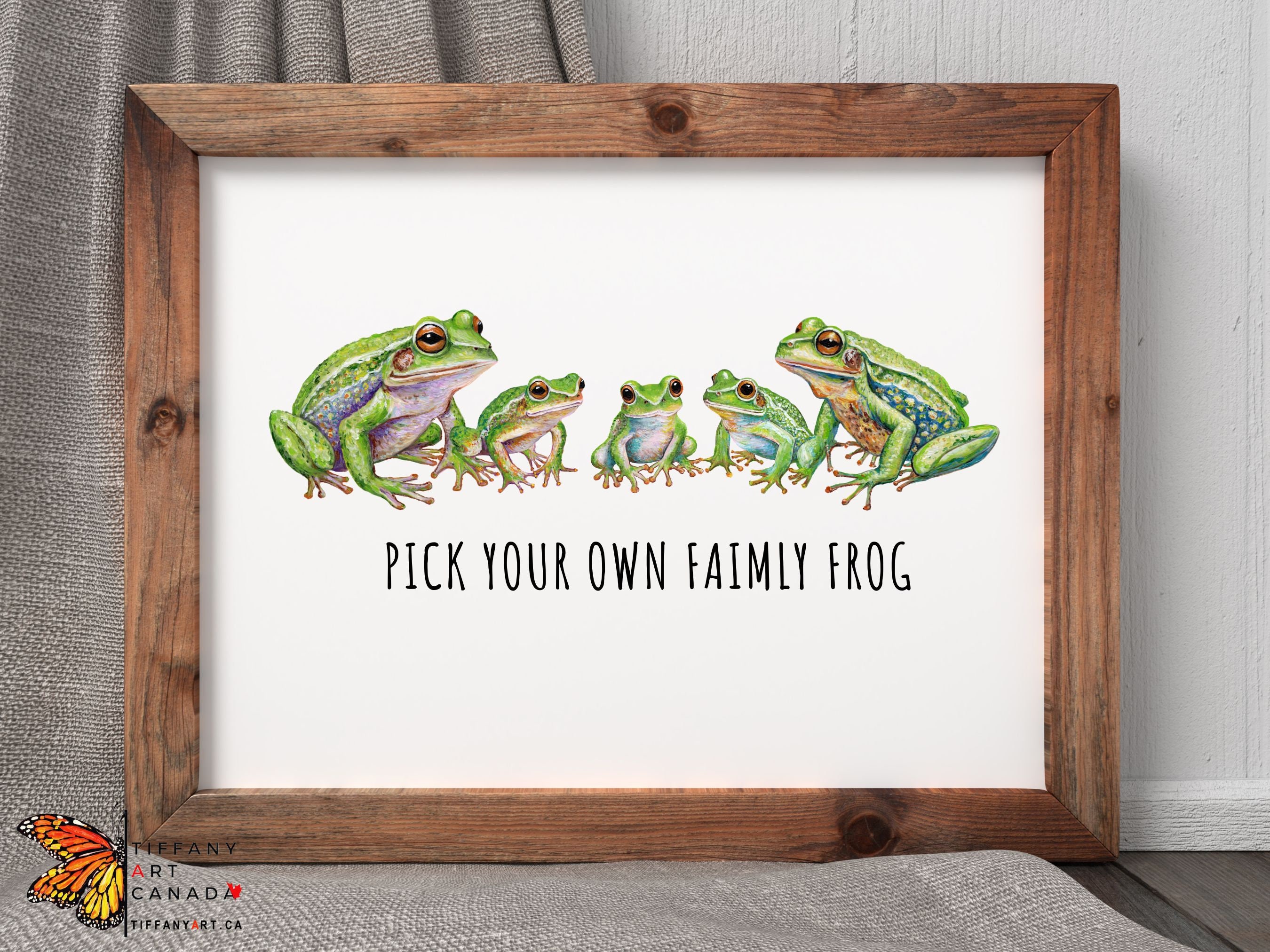 Personalized Frog Family Print: Custom Names, Frog Lover Gift - Etsy