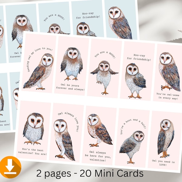 Owl Valentine Card - Etsy