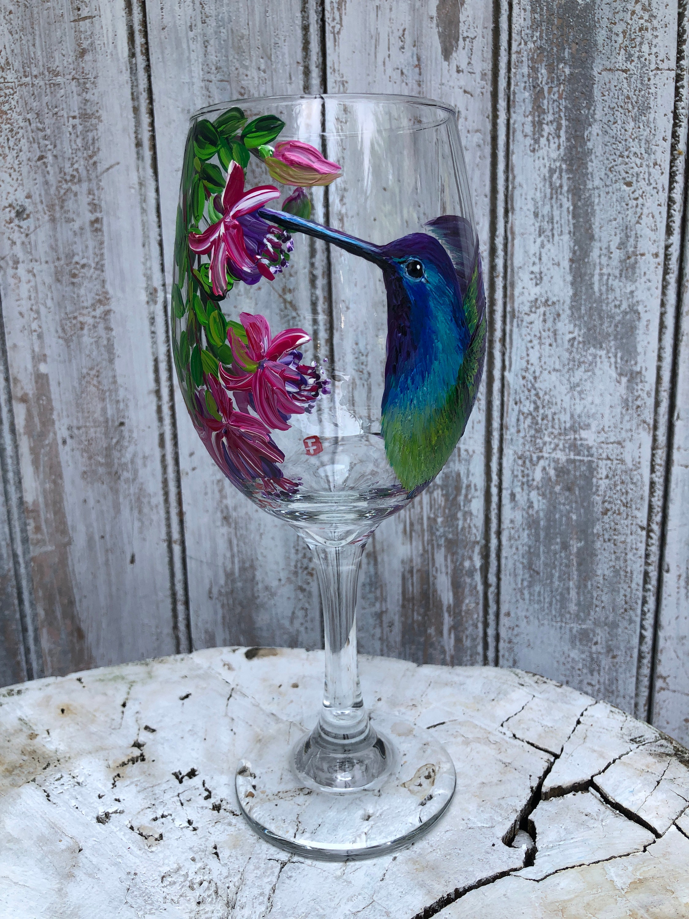 Hand Painted Hummingbird Wine Glass Hummingbird Gift - Etsy