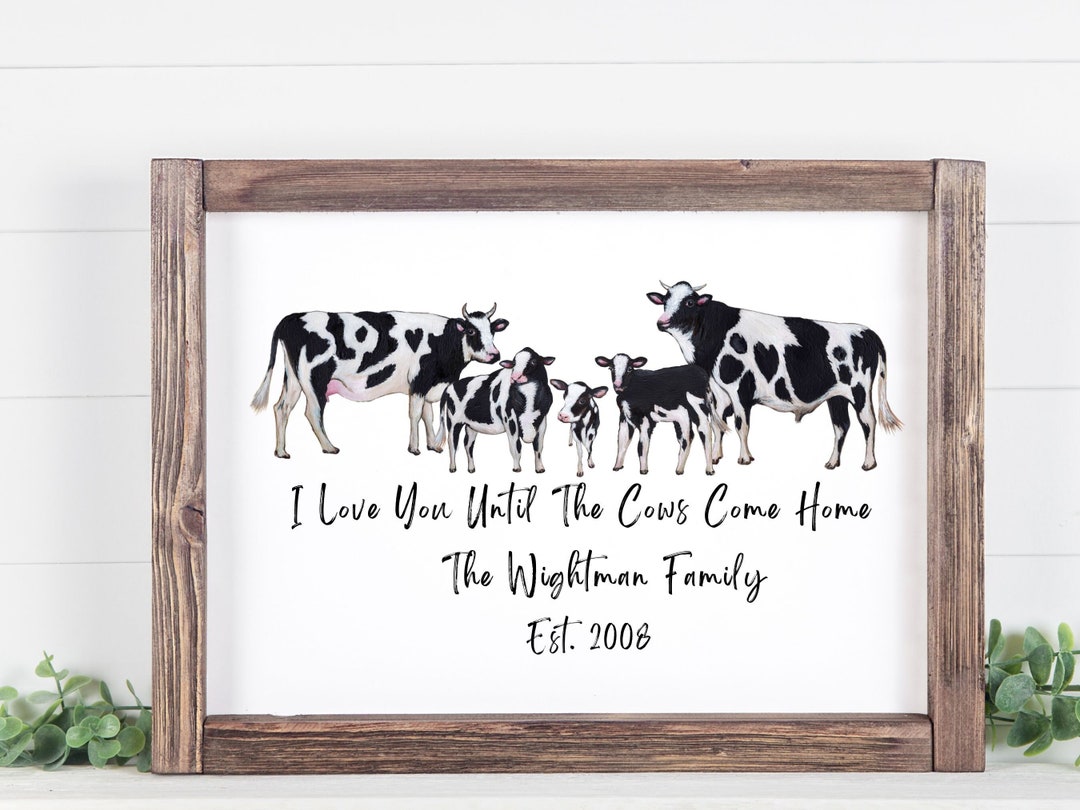 Personalized Cow Family Print: Custom Farmhouse Wall Art - Etsy