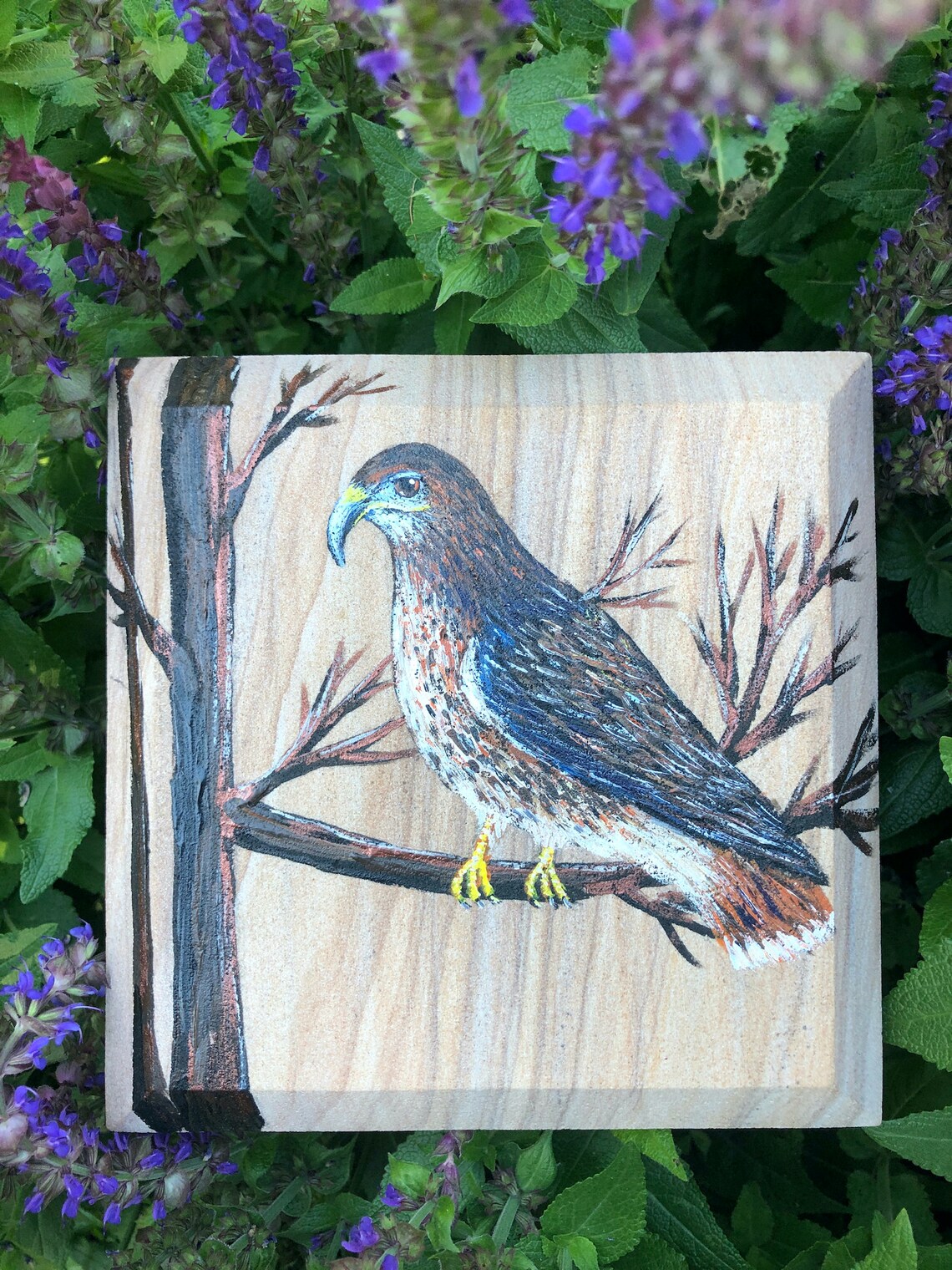 Hawk Painting Hawk Memorial stone Sympathy gift In loving | Etsy