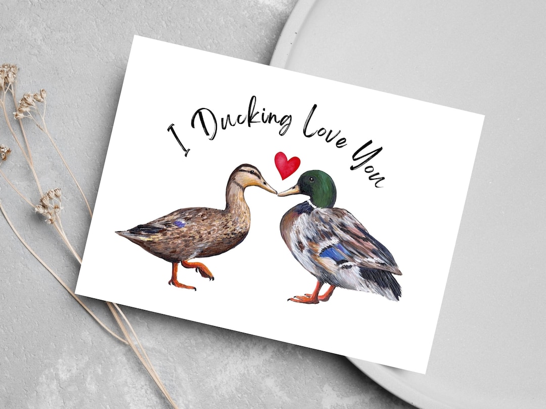 I Really Ducking Love You, Mallard Card, Anniversary Duck Card ...