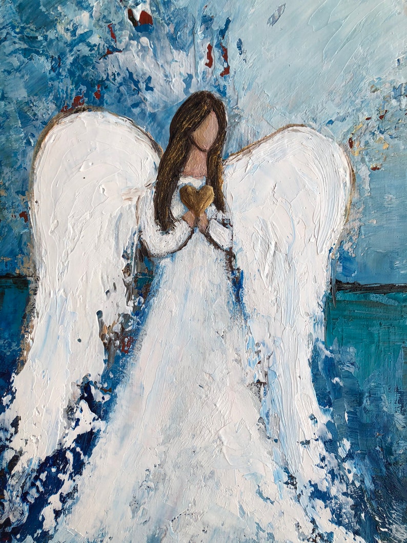 Original Angel Oil Painting Angel Painting on Canvas - Etsy