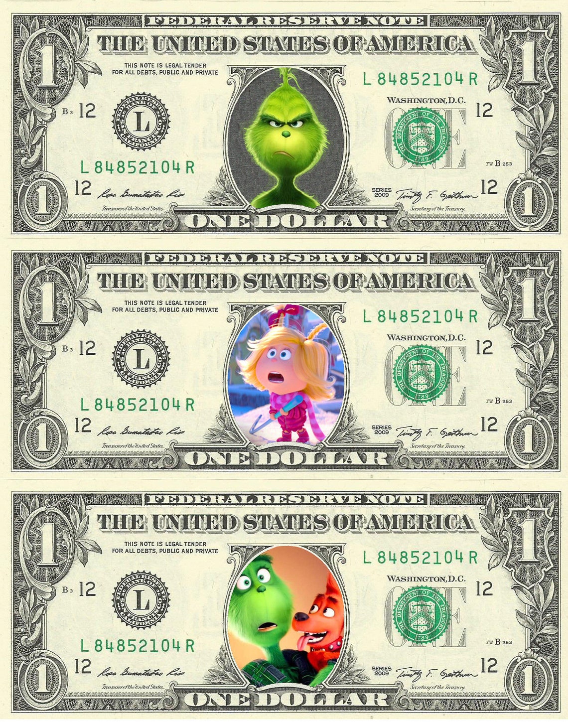 How the GRINCH Stole Christmas Collector Pack REAL MONEY | Etsy