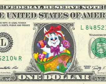 Easter Bunny Dollar Bill - Etsy