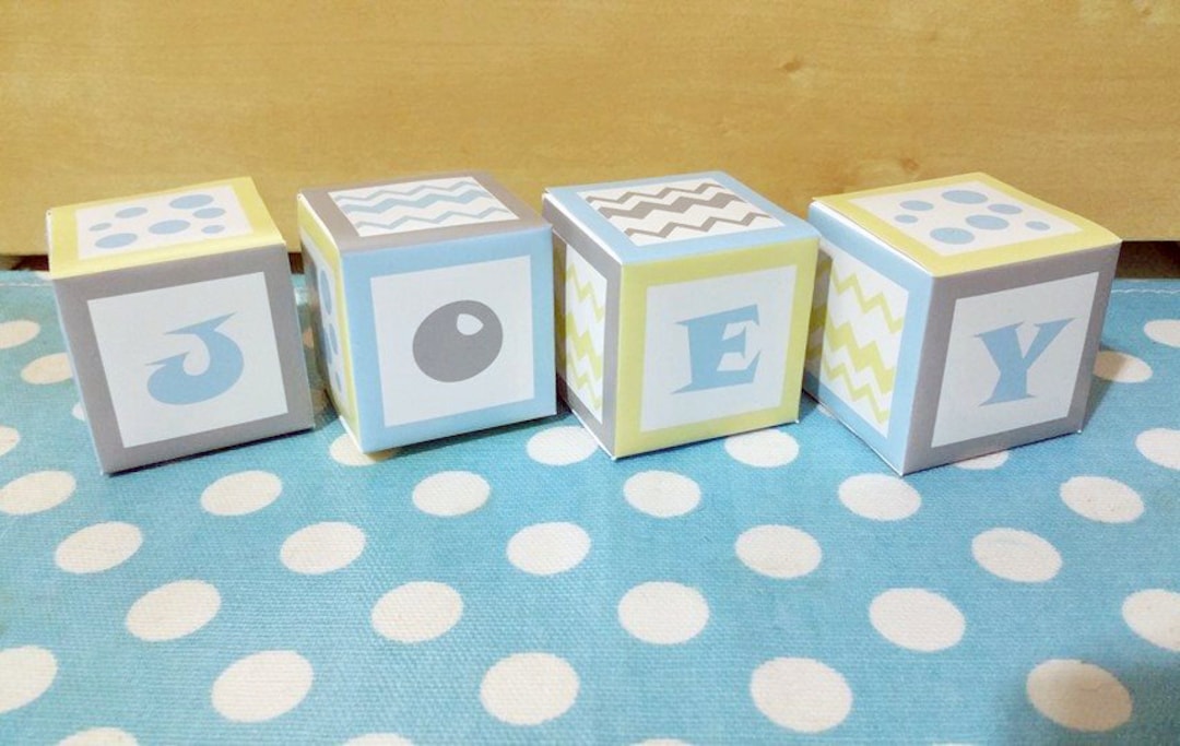 CUSTOMIZABLE!! Letter Blocks Cubes INSTANT DOWNLOAD, Printable ...