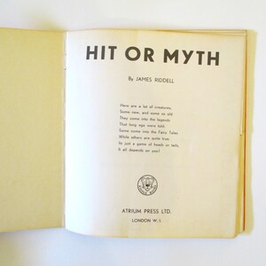 Hit or Myth by James Riddell - A Split Book - Etsy