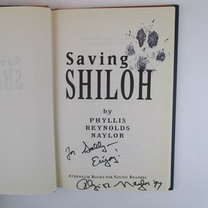 Saving Shiloh by Phyllis Reynolds Naylor - Inscribed - Etsy