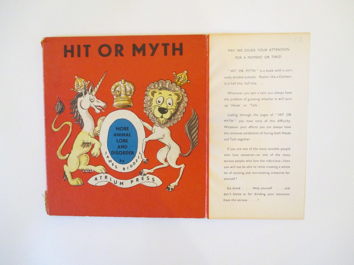 Hit or Myth by James Riddell A Split Book - Etsy