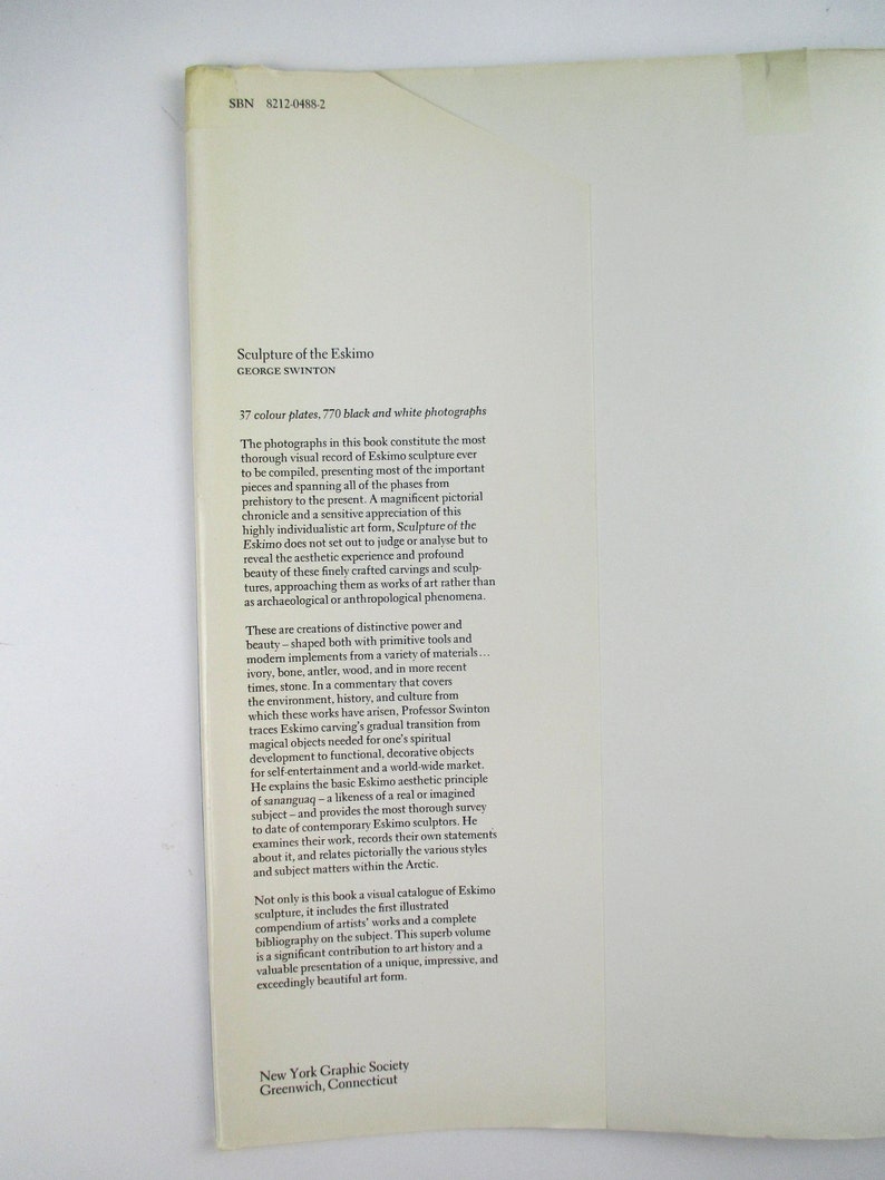 Sculpture of the Eskimo by George Swinton - Etsy