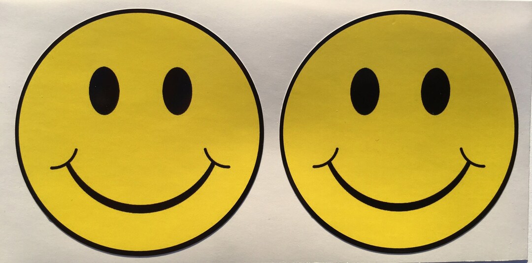2 Smiley Face Diecut Window Bumper Decals - Etsy