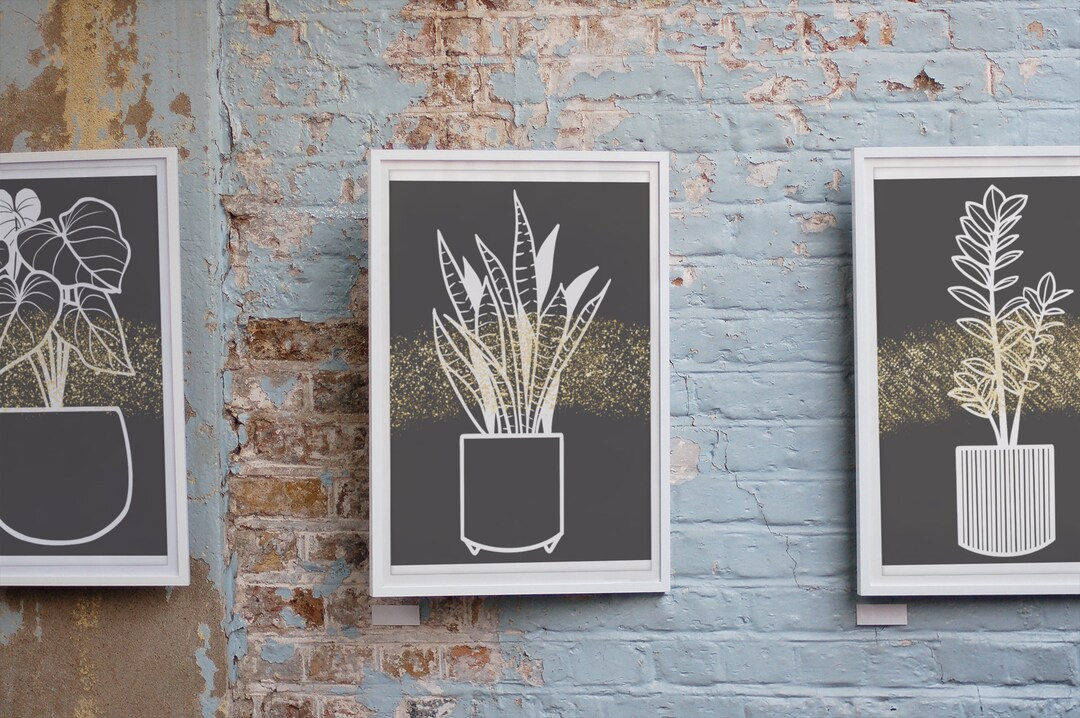 Minimalist Plant Line Art. Black and White Art. Minimalist Digital Art ...