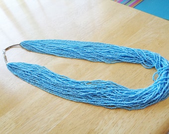 Pale Blue Floating Pearl Jewellery Set Powder Blue