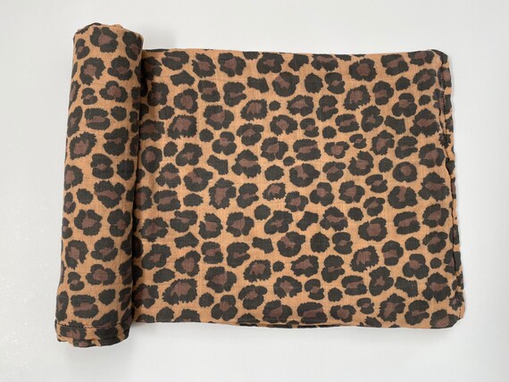 Brown Leopard Muslin Swaddle Blanket Newborn Swaddle Leopard | Etsy