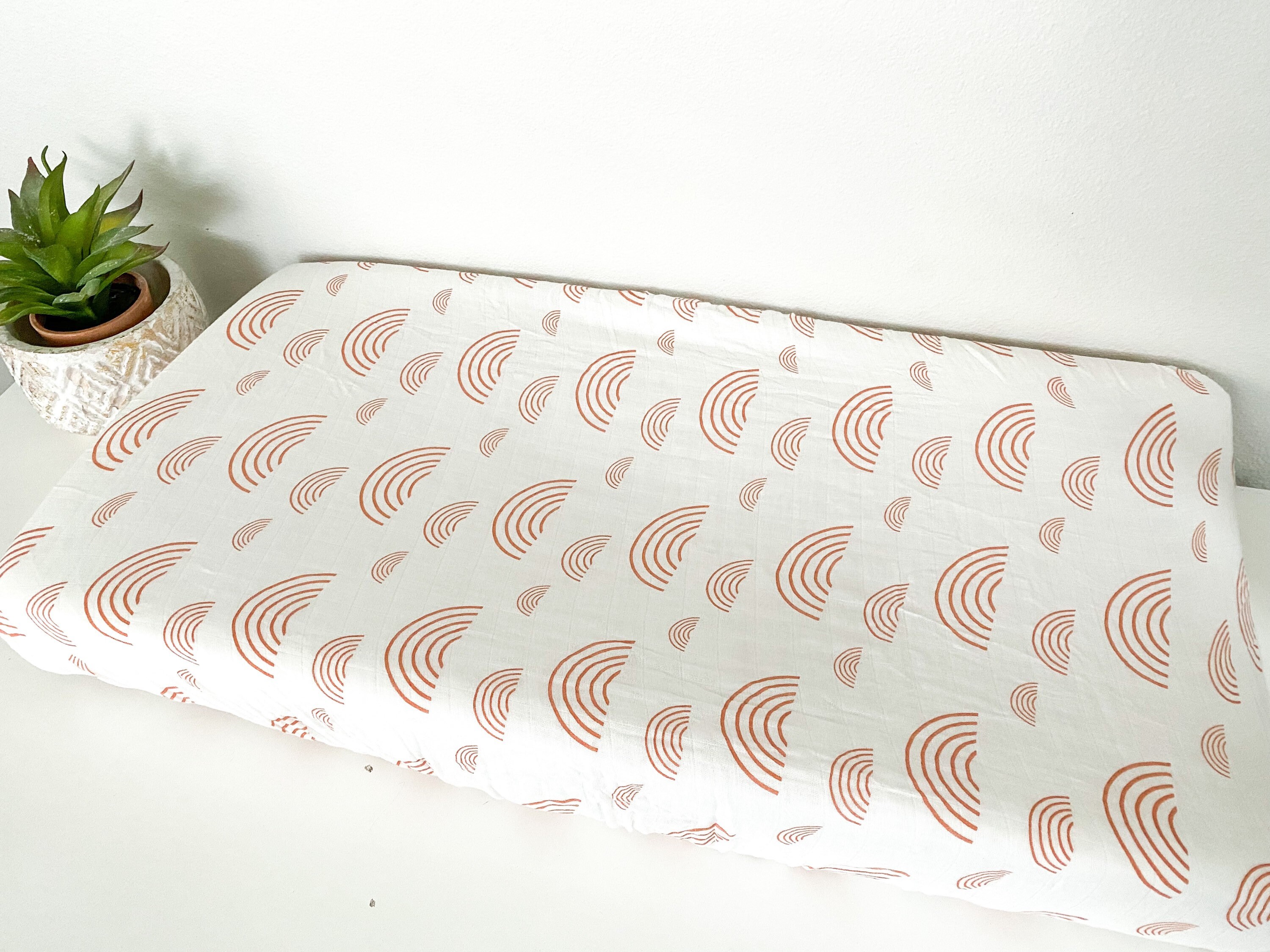 CLOSEOUT Rust Rainbow Fitted Bamboo Muslin Changing Pad - Etsy