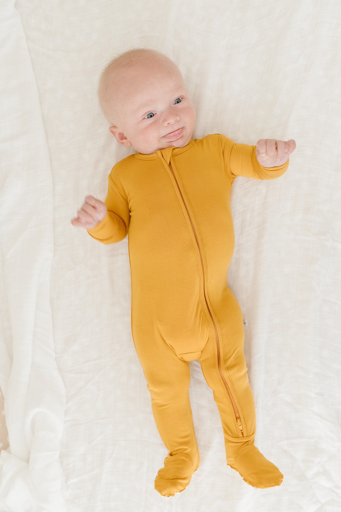 Mustard Baby Outfit Mustard Zipper Outfit Baby Footie Baby - Etsy