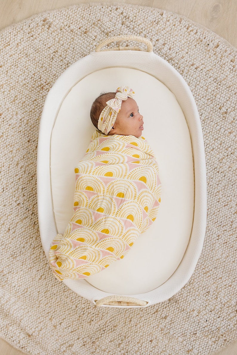 Vintage Pink & Honey Gold Sunshine Rainbow Muslin Swaddle - Etsy