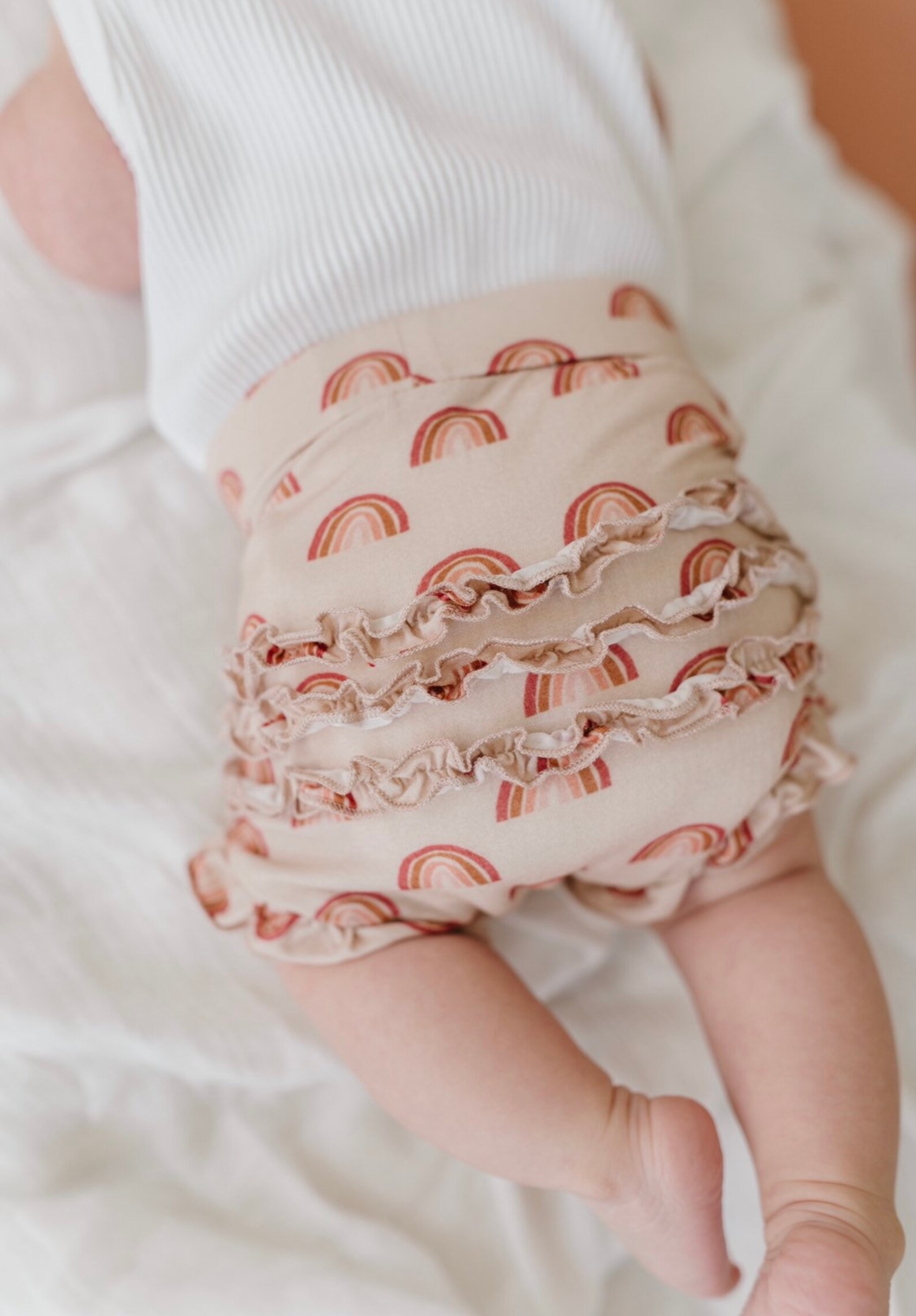 Brown Rainbow Ruffle Bummies Baby Ruffle Shorts Baby - Etsy