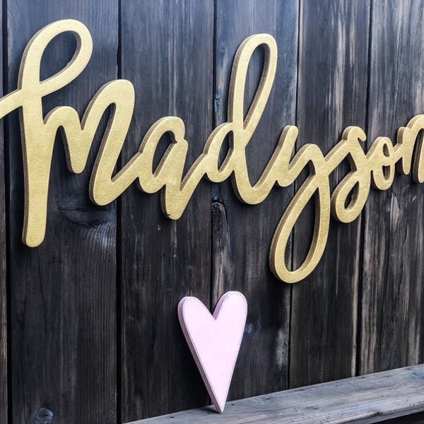 Cursive Wood Letter - Etsy