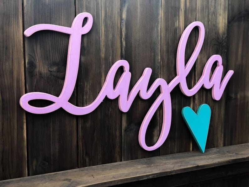 Letter Signs Cursive Wooden Names Script Name Sign - Etsy