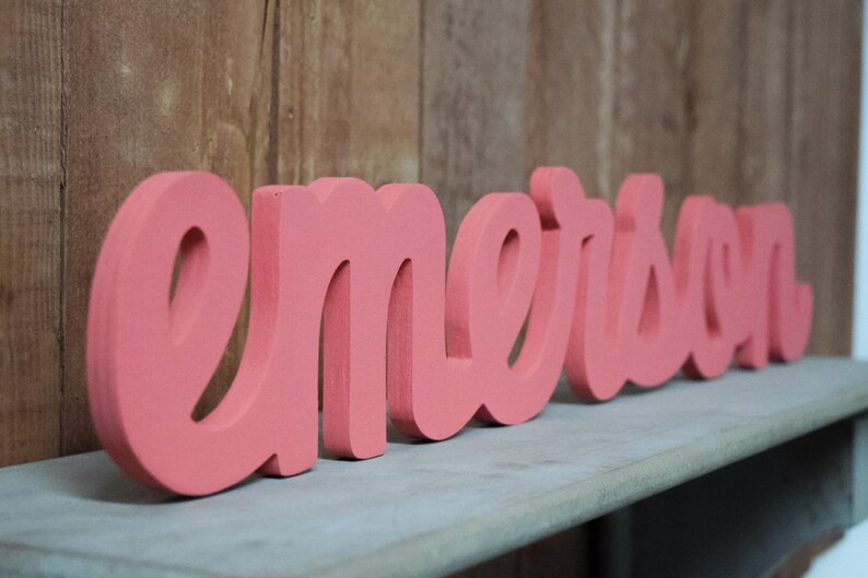 Emerson Custom Wooden Name Sign Nursery Baby Name | Etsy