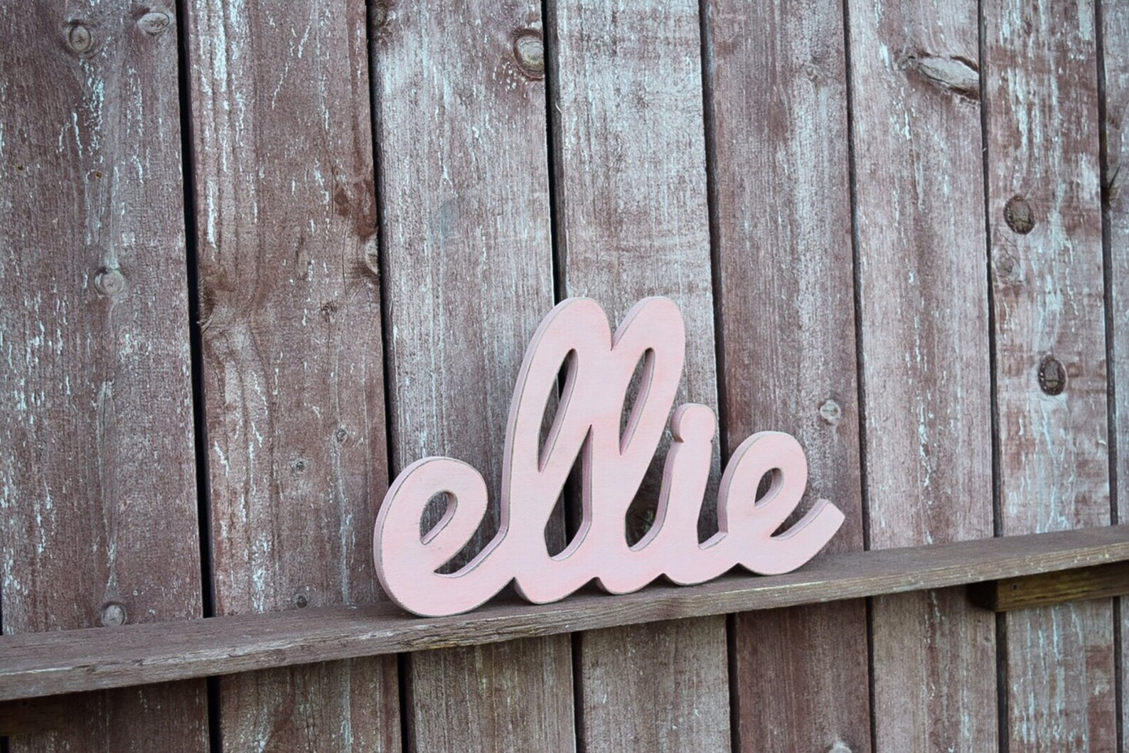 Baby Name Sign Baby Pink Ellie Wooden names signs for | Etsy