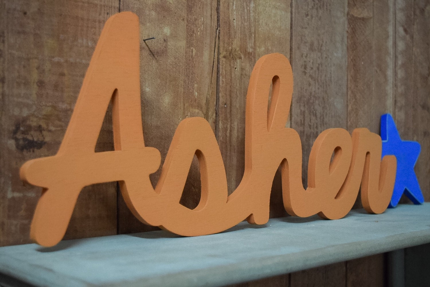 Asher Custom Wooden Name Sign Nursery Baby Name Wedding | Etsy