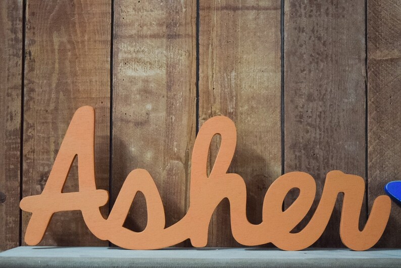 Asher Custom Wooden Name Sign Nursery Baby Name Wedding | Etsy
