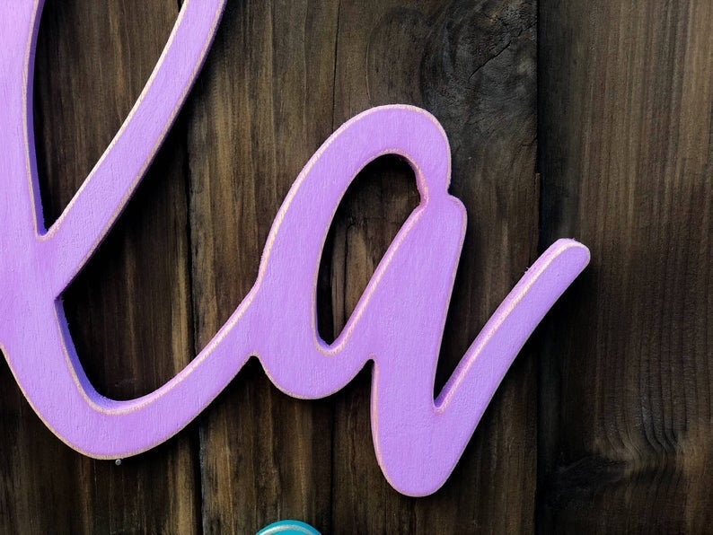 Letter Signs Cursive Wooden Names Script Name Sign - Etsy