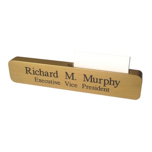 Desk Name Plate With Card Holder - Etsy