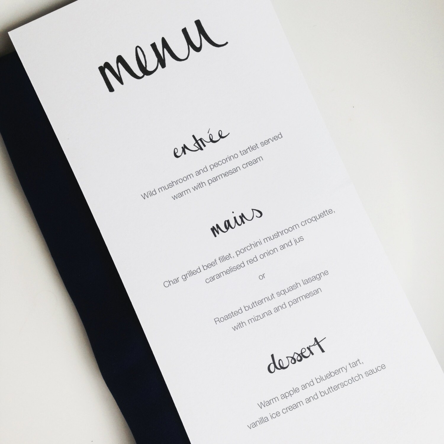 Hand-Drawn Calligraphy Menu Cards x10 | Etsy