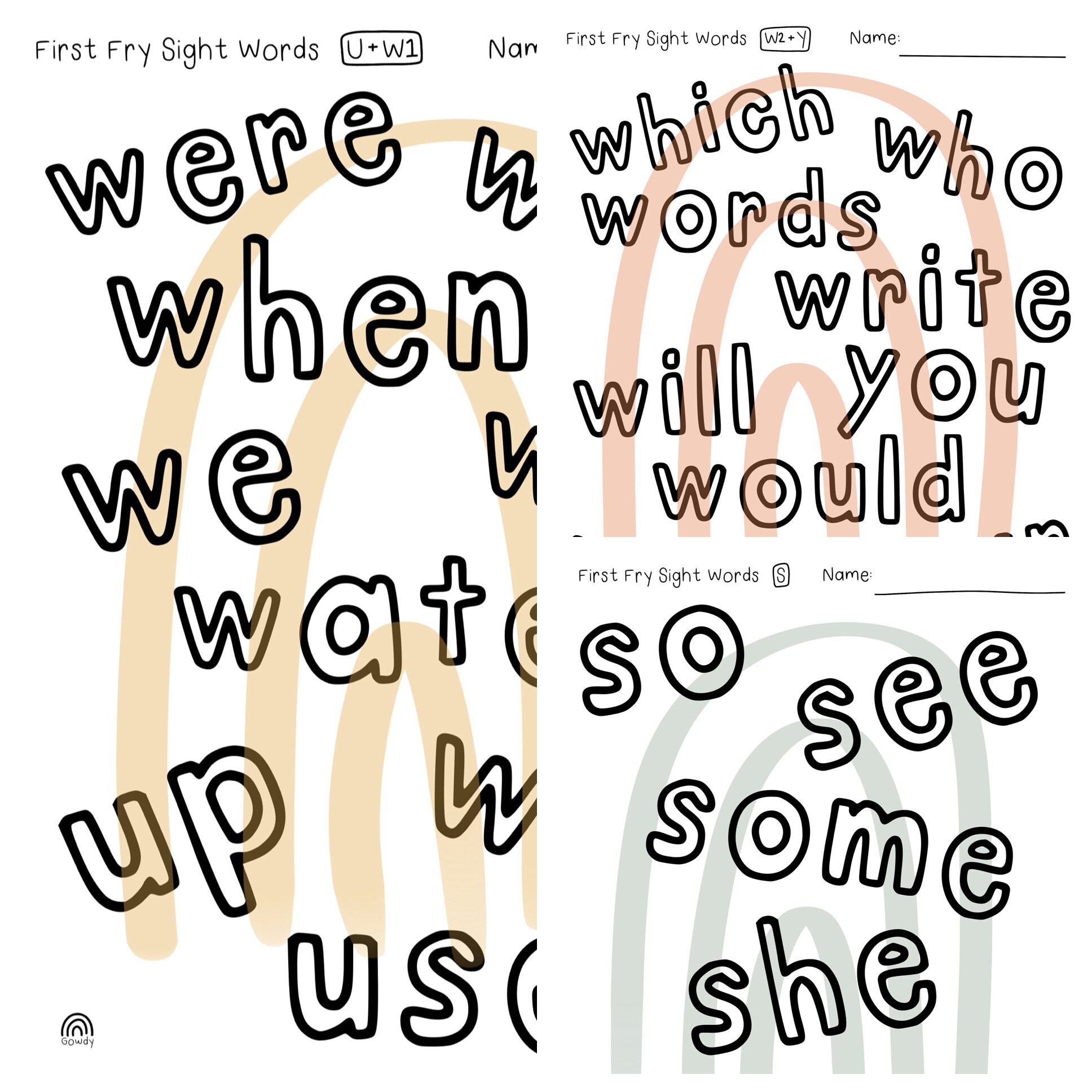 Fry First 100 Sight Words Coloring Sheets - Etsy
