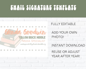 Editable Custom Email Signature Template Compatible With CANVA Crayon ...