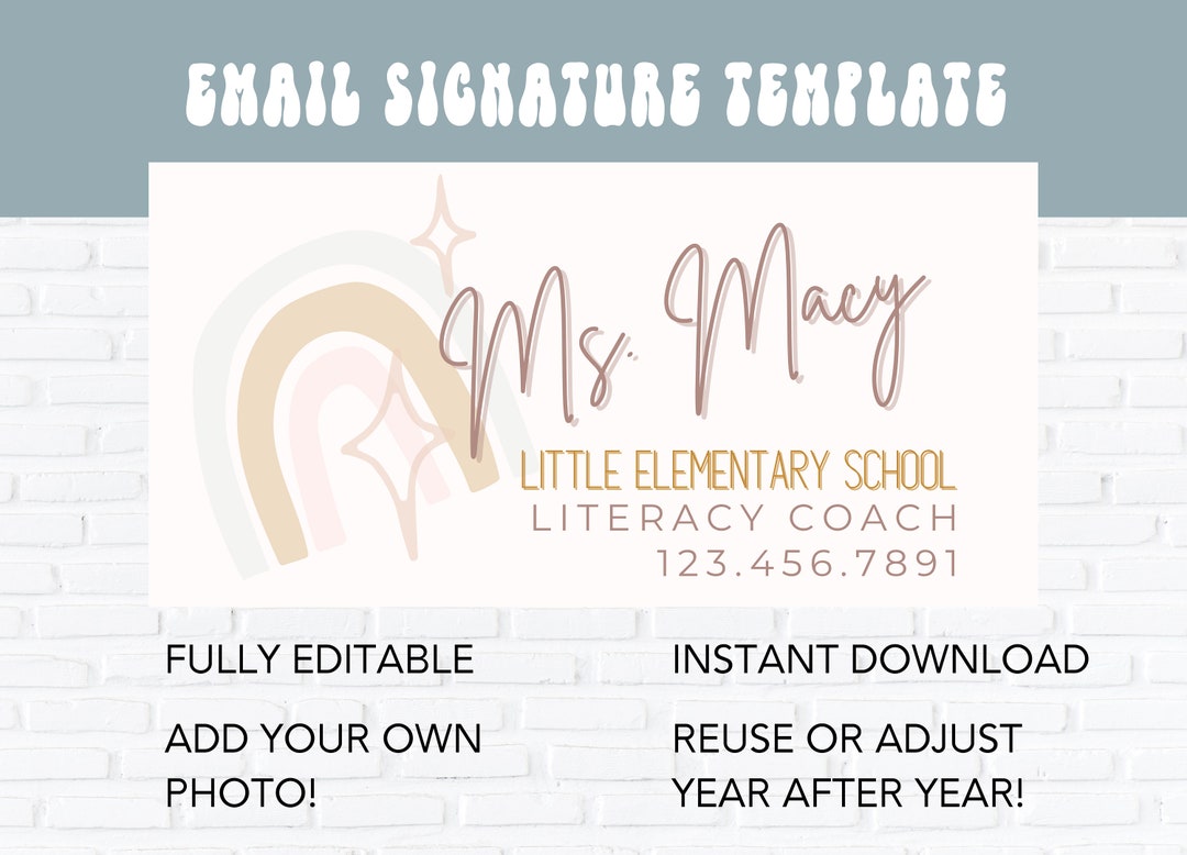 Email Signature-canva Template Custom Email Signature- Rainbows - Etsy