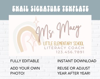 Email Signature-canva Template Custom Email Signature- Watercolor - Etsy