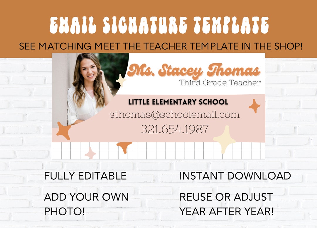 Email Signature-canva Template Custom Email Signature - Retro - Etsy