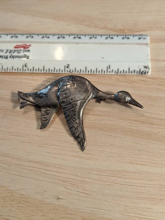Vintage Sterling Silver Goose Pin Brooch - Etsy