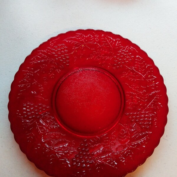 Ruby Red Plate - Etsy