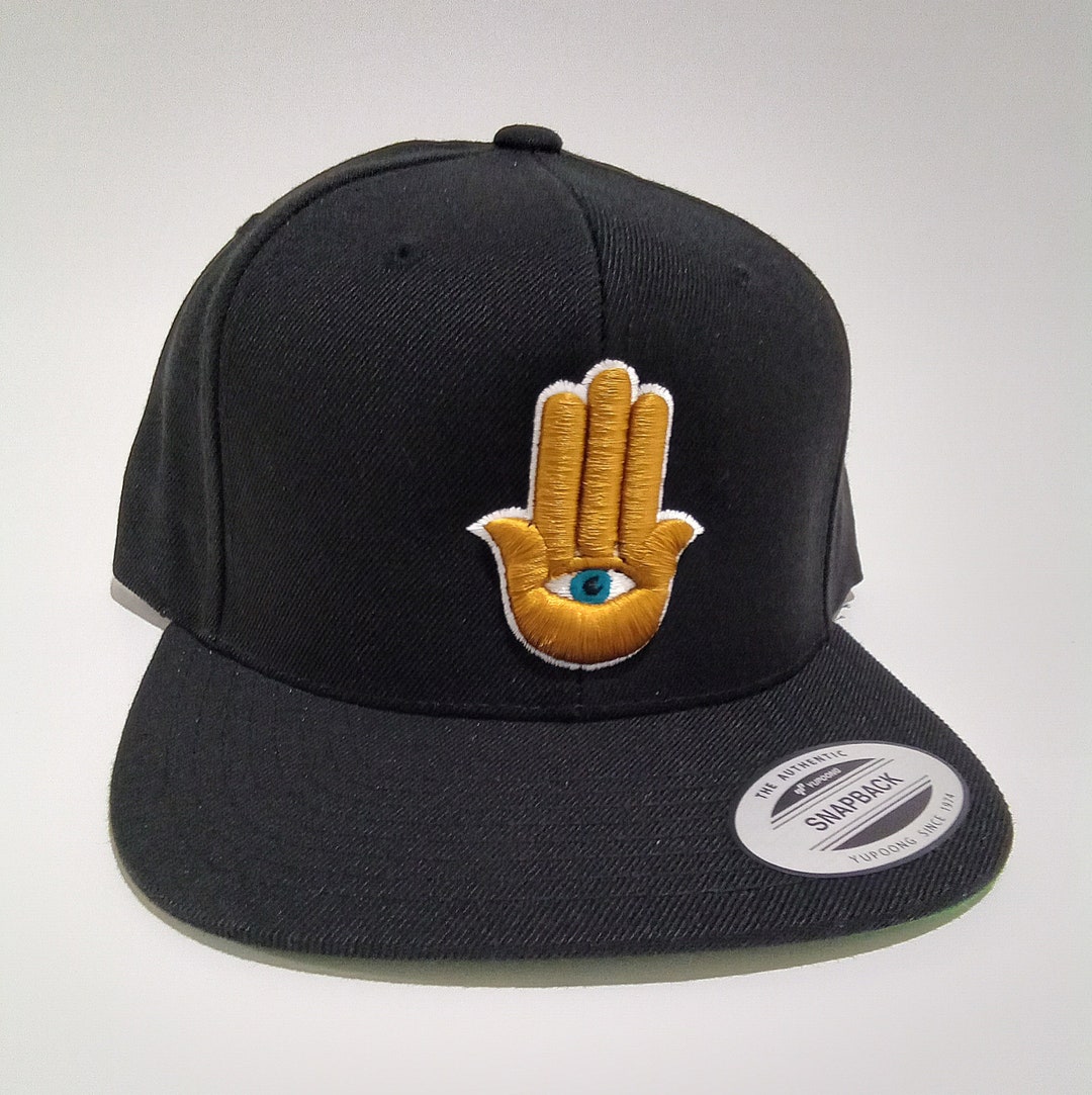 Hamsa Hand Hat, Black Snapback Hat, Spiritual 3rd Eye Cap, 3D ...