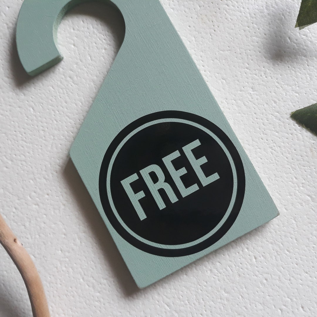 Free / Busy Double Sided Toilet Door Hanger. 3 Styles. vacant Engaged ...