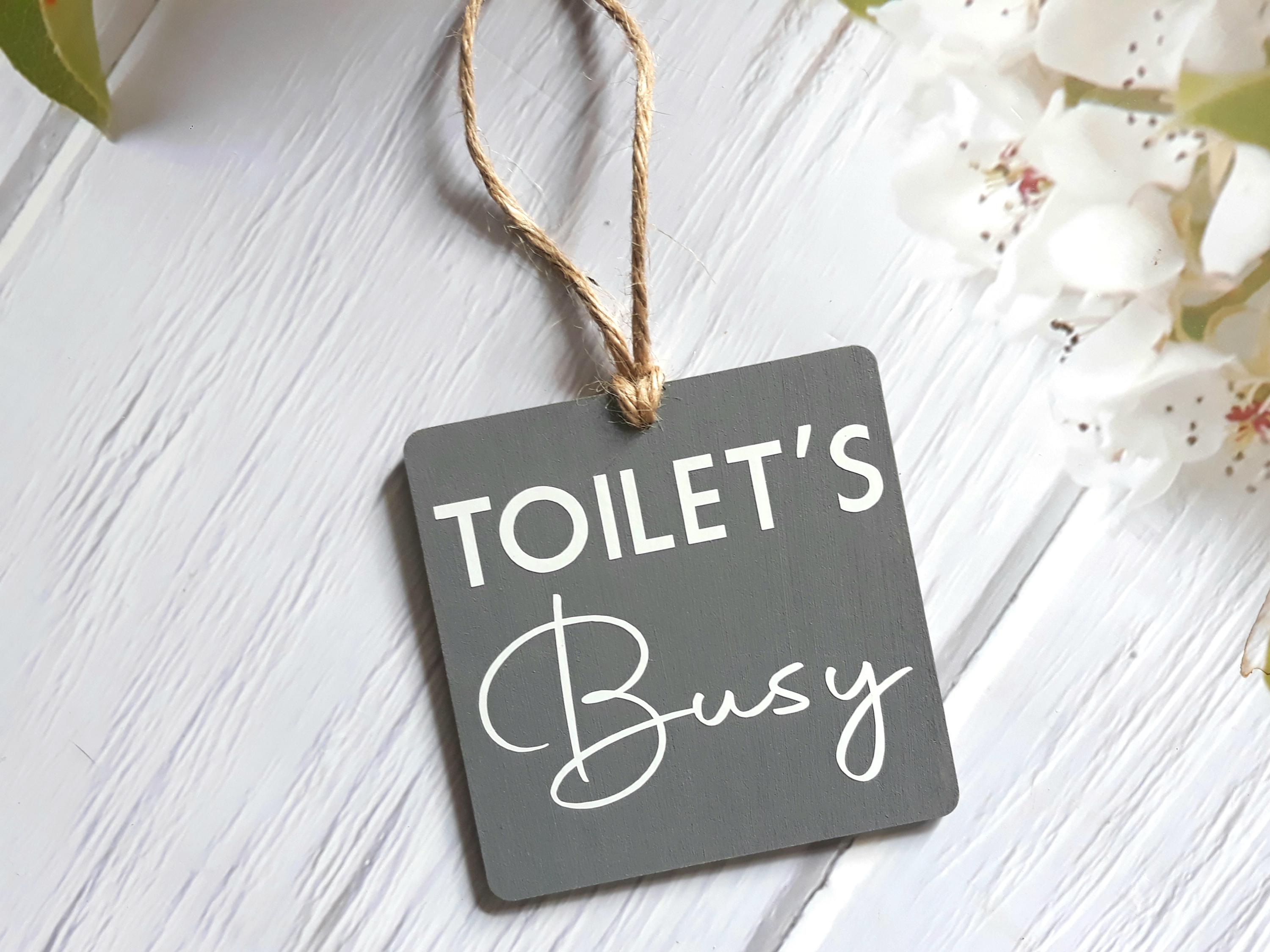 Toilet's Free / Toilet's Busy Double Sided Door Hanger. 5 Colour ...