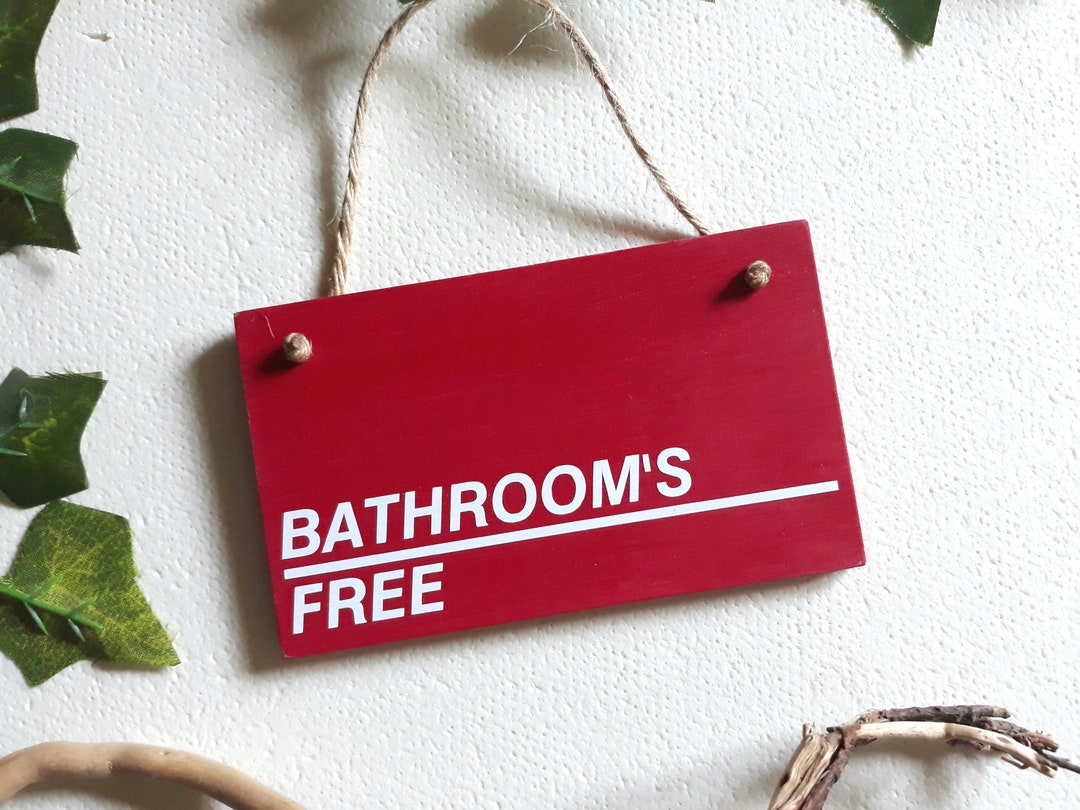 Bathroom's Free / Bathroom's Busy Double Sided Sign. Modern Style ...