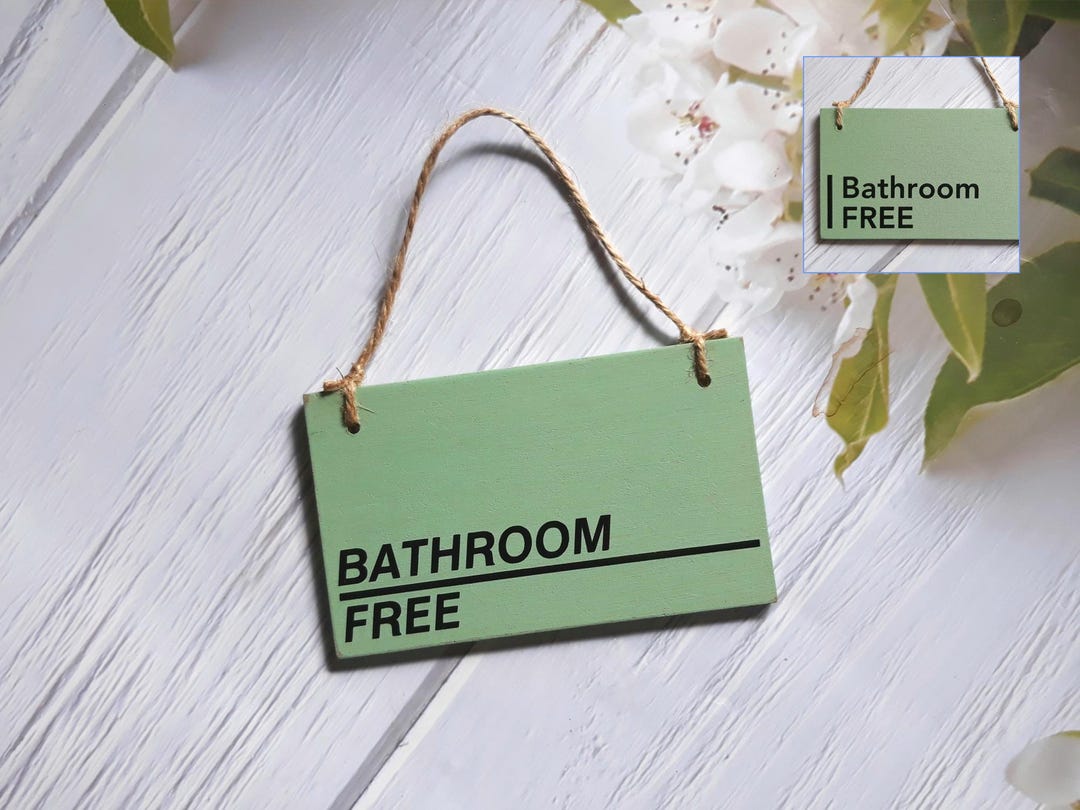 Bathroom Busy Sign / Bathroom Free Sign. Double Sided. 2 Styles ...