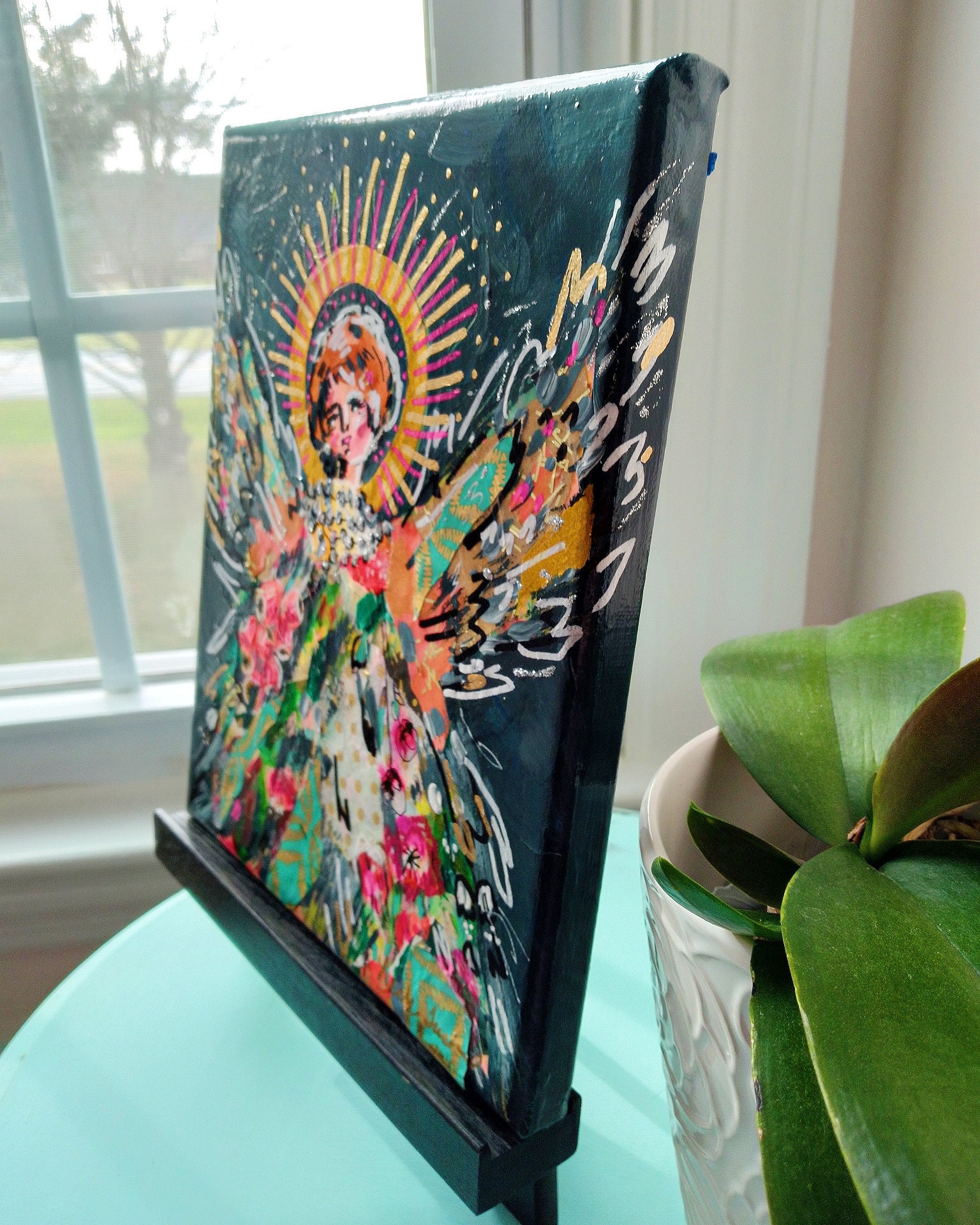 Giulia- Acrylic and Mixed Media Angel Painting - Etsy