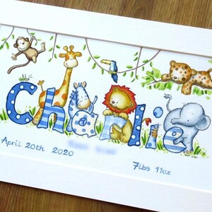 Bespoke Hand-painted Baby Name Art – Watercolour Nursery Keepsake by ...